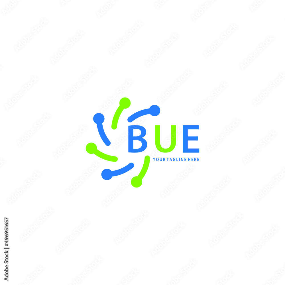 BUE logo design initial creative letter on white background. BUE vector ...