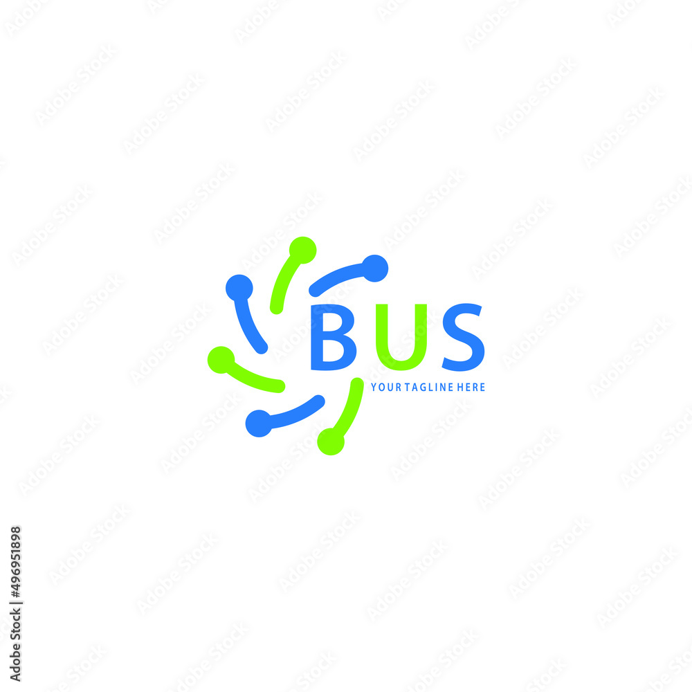 BUS logo design initial creative letter on white background. BUS vector ...