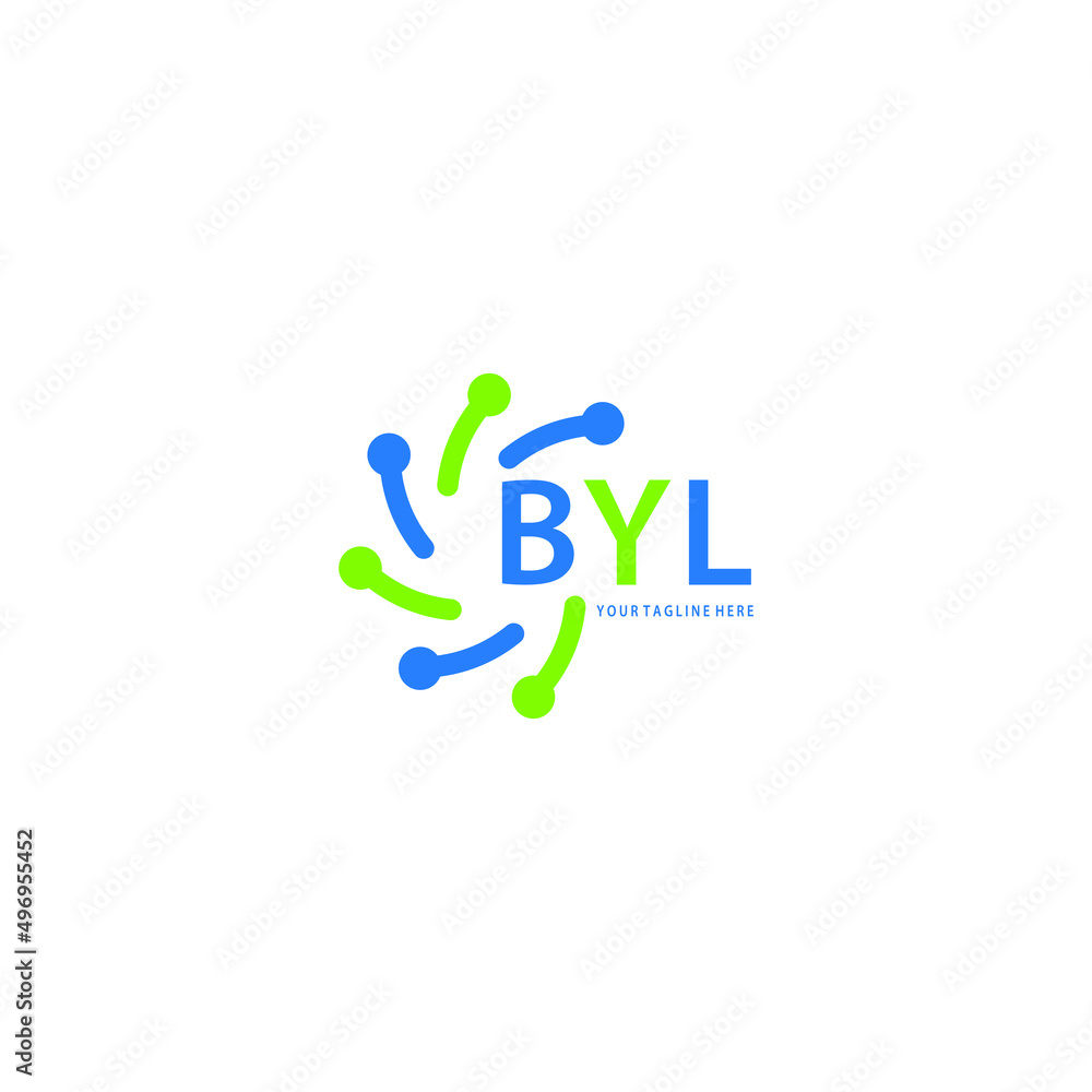 BYL logo design initial creative letter on white background. BYL vector ...