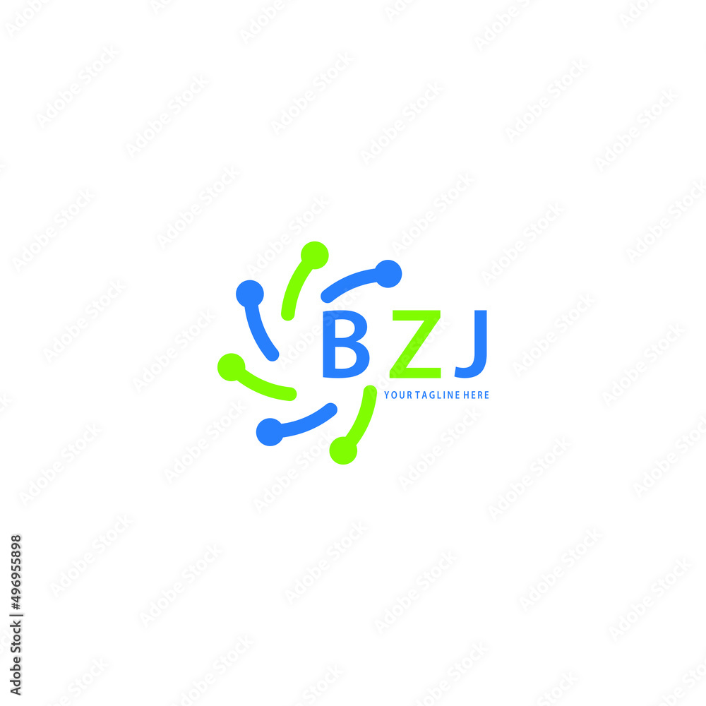 BZJ logo design initial creative letter on white background. BZJ vector ...