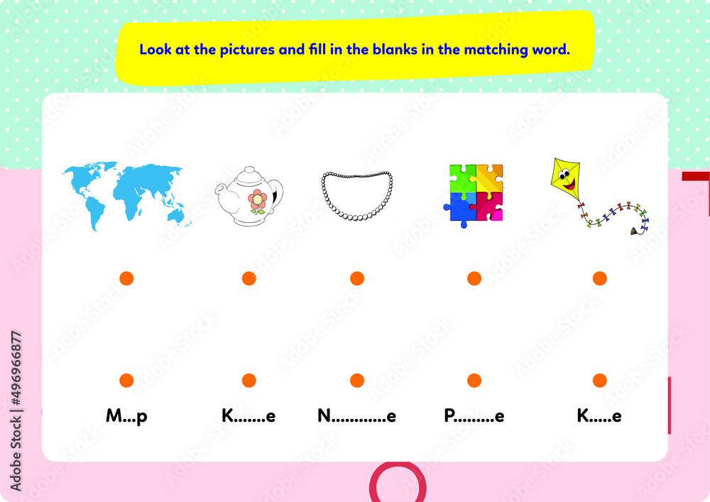 This worksheet is about completing the missing letters of the pictures ...