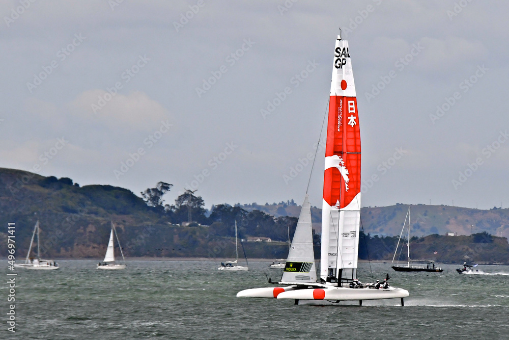 Japan on foils, San Francisco Bay 2022. SAIL GP is a global ...