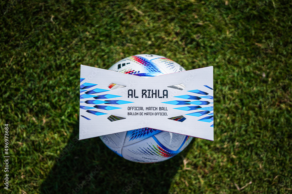 Thailand - April 2022 : Adidas launch the official match ball for Qatar ...