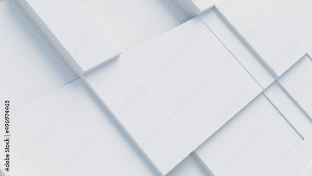 White, Tech Background with a Geometric 3D Structure. Clean, Minimal ...