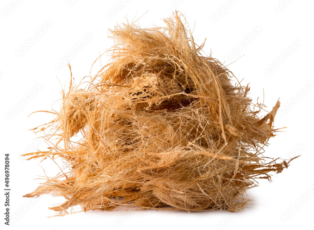 pile of coconut husk fiber or coir, commercially important natural ...
