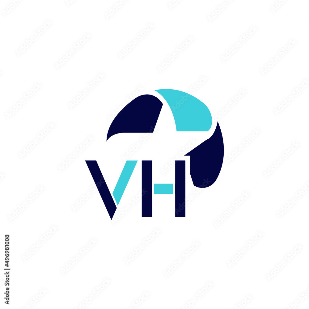 VH logo design. VH Professional letter logo design. Stock Vector ...