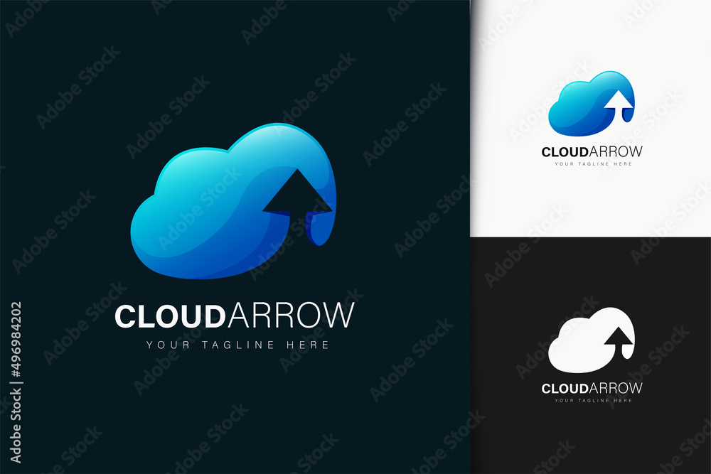 Cloud arrow logo design with gradient Stock Vector | Adobe Stock