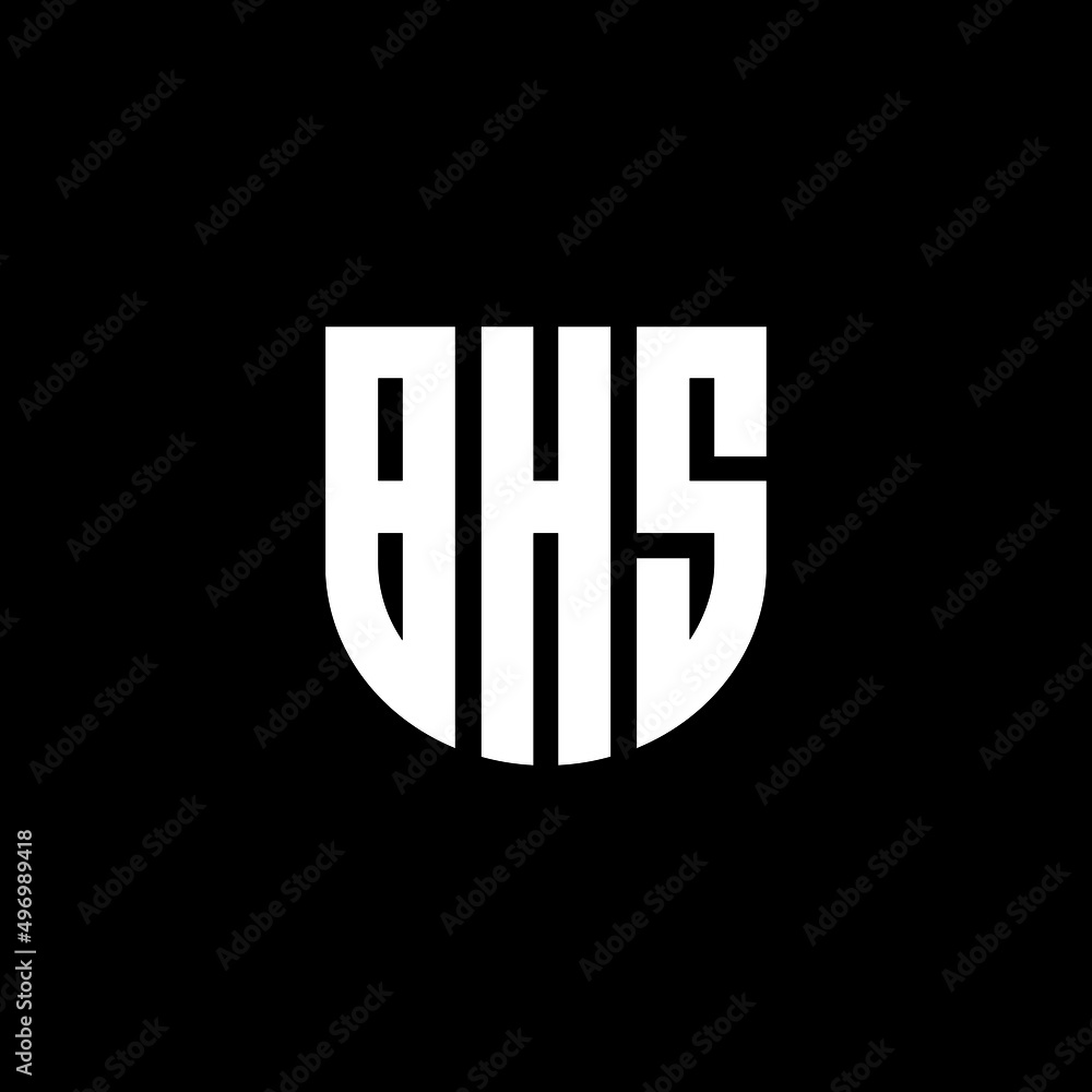 BHS letter logo design with black background in illustrator, vector ...