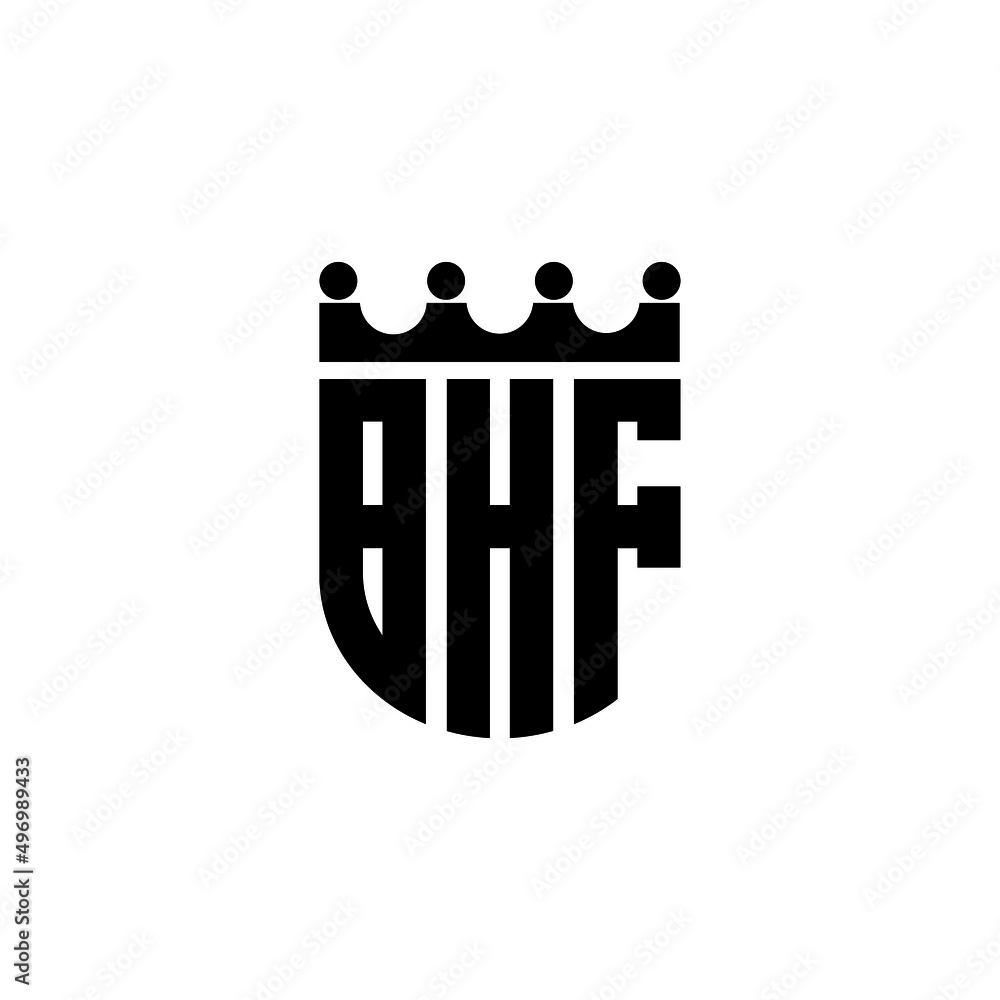 BHF letter logo design with white background in illustrator, vector ...