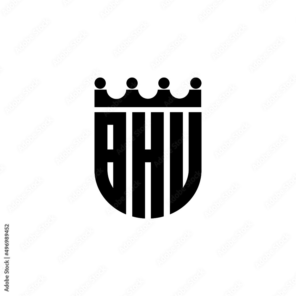 BHU letter logo design with white background in illustrator, vector ...