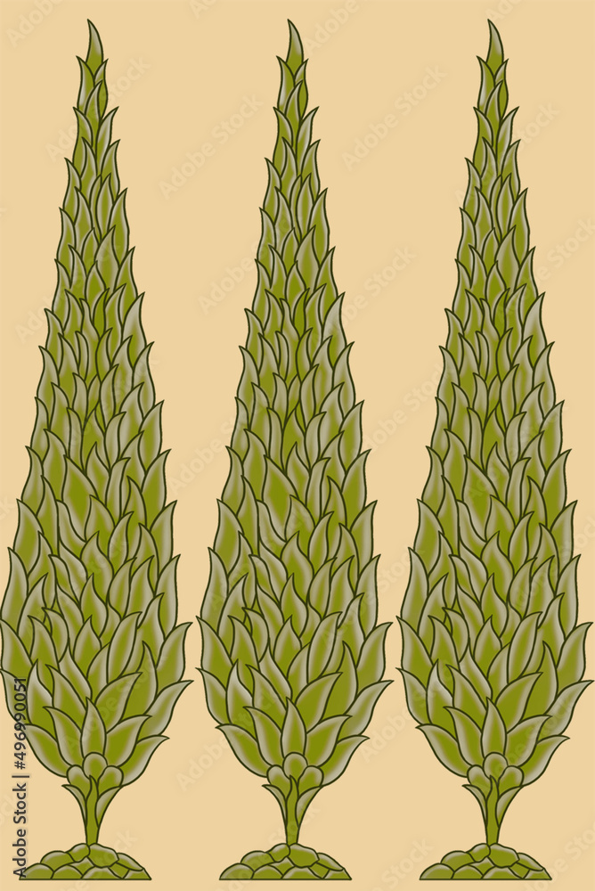 Mughal Tree look beautiful color Stock Illustration | Adobe Stock