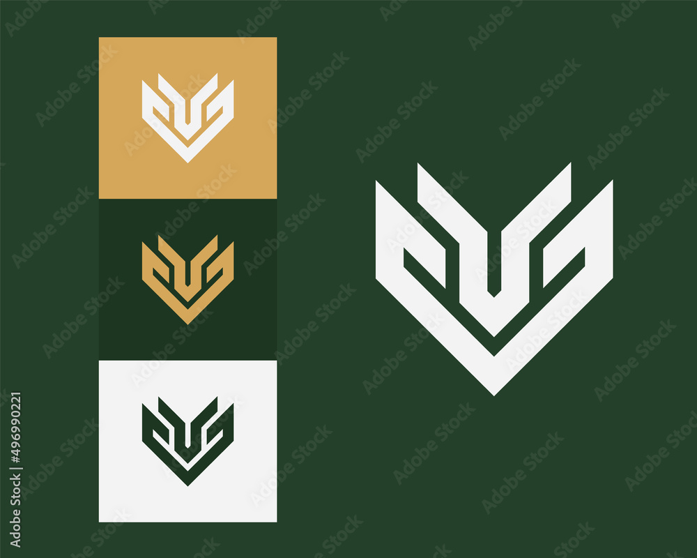 Letter V V logo design. creative minimal monochrome monogram symbol ...