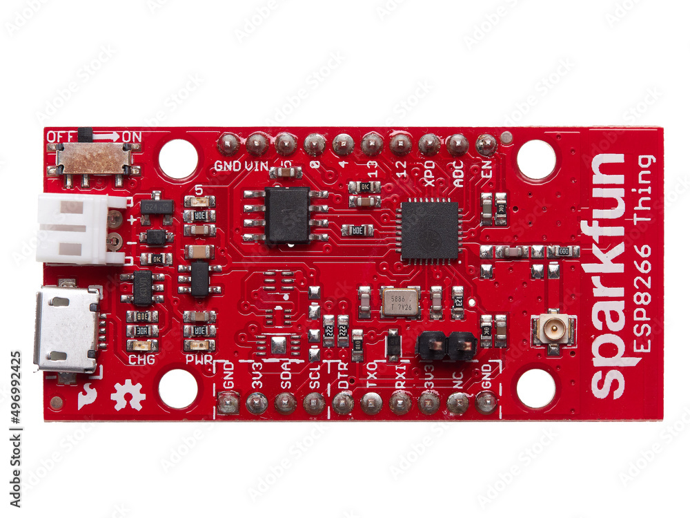 Sparkfun ESP8266 Thing, a popular IoT development board among students and hobbyists Stock Photo ...