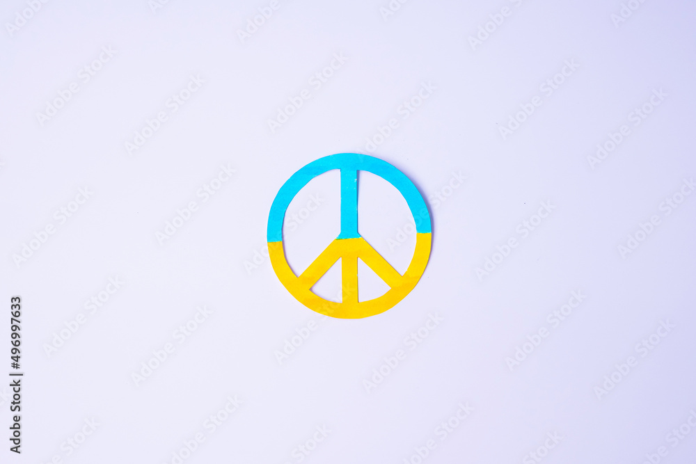 Support for Ukraine in the war with Russia, symbol of peace with flag ...