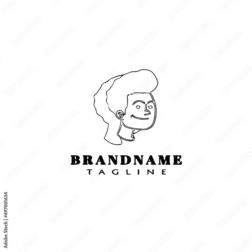 greaser logo cartoon black icon design isolated vector illustration ...