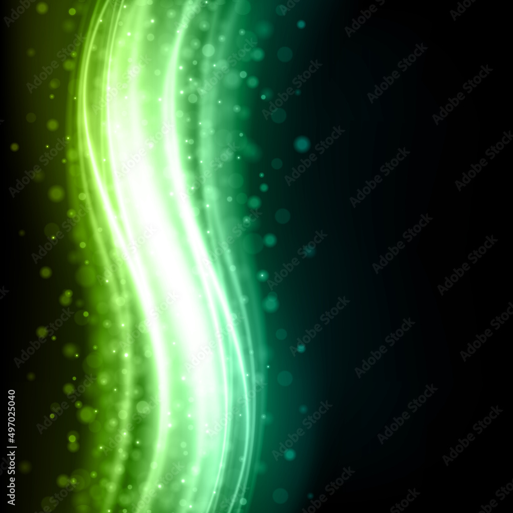Neon green gradient abstract curved illuminated vertical line hi tech ...