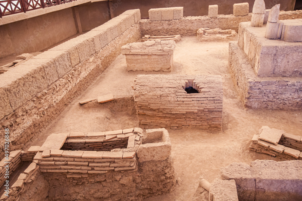 Remains of Roman Mausoleum And Tomb. Archeological site Viminacium ...
