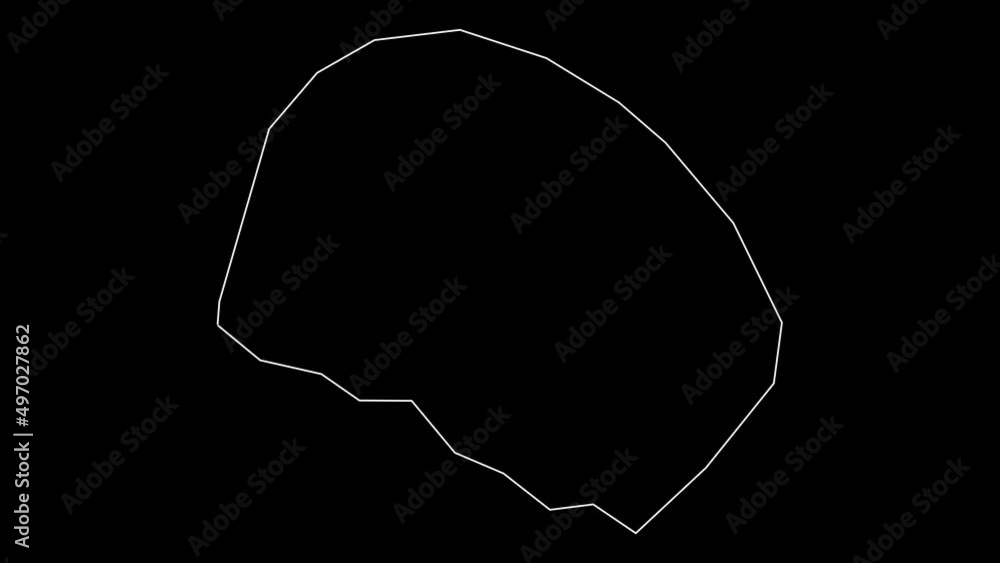 Ulaanbaatar capital map of Mongolia outline animation 素材庫影片 | Adobe Stock