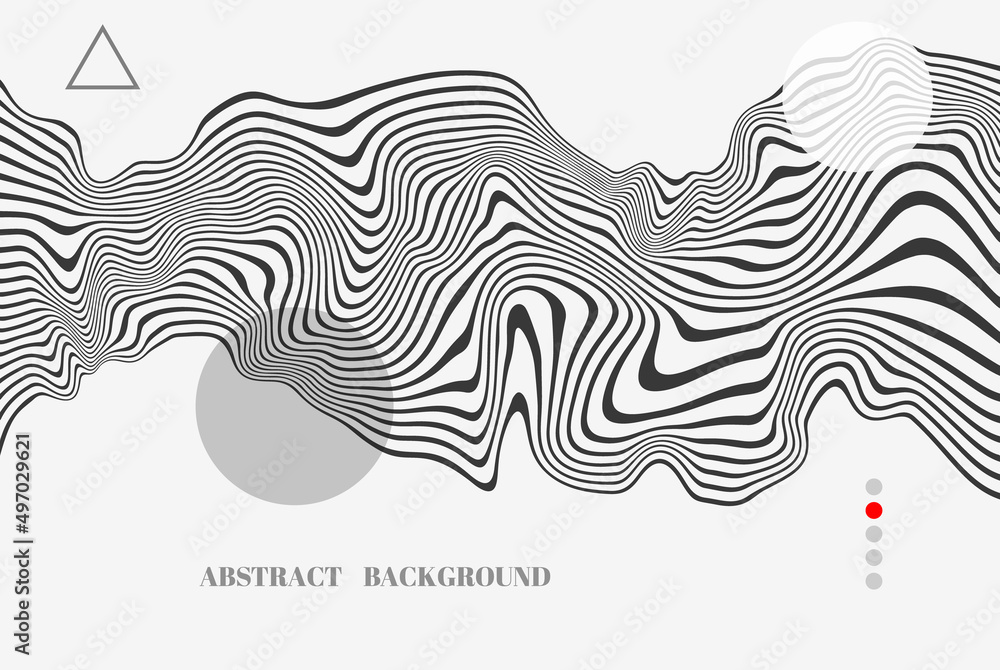 Design of black lines wavy background.Abstract background with ...
