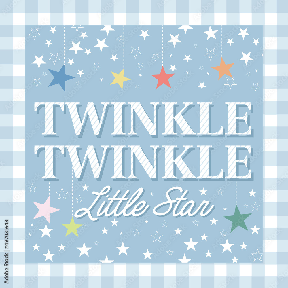 baby card or shower with lettering twinkle twinkle little star Stock ...