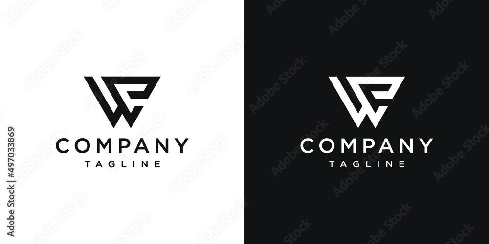 Creative Letter WE Monogram Logo Design Icon Template White and Black ...