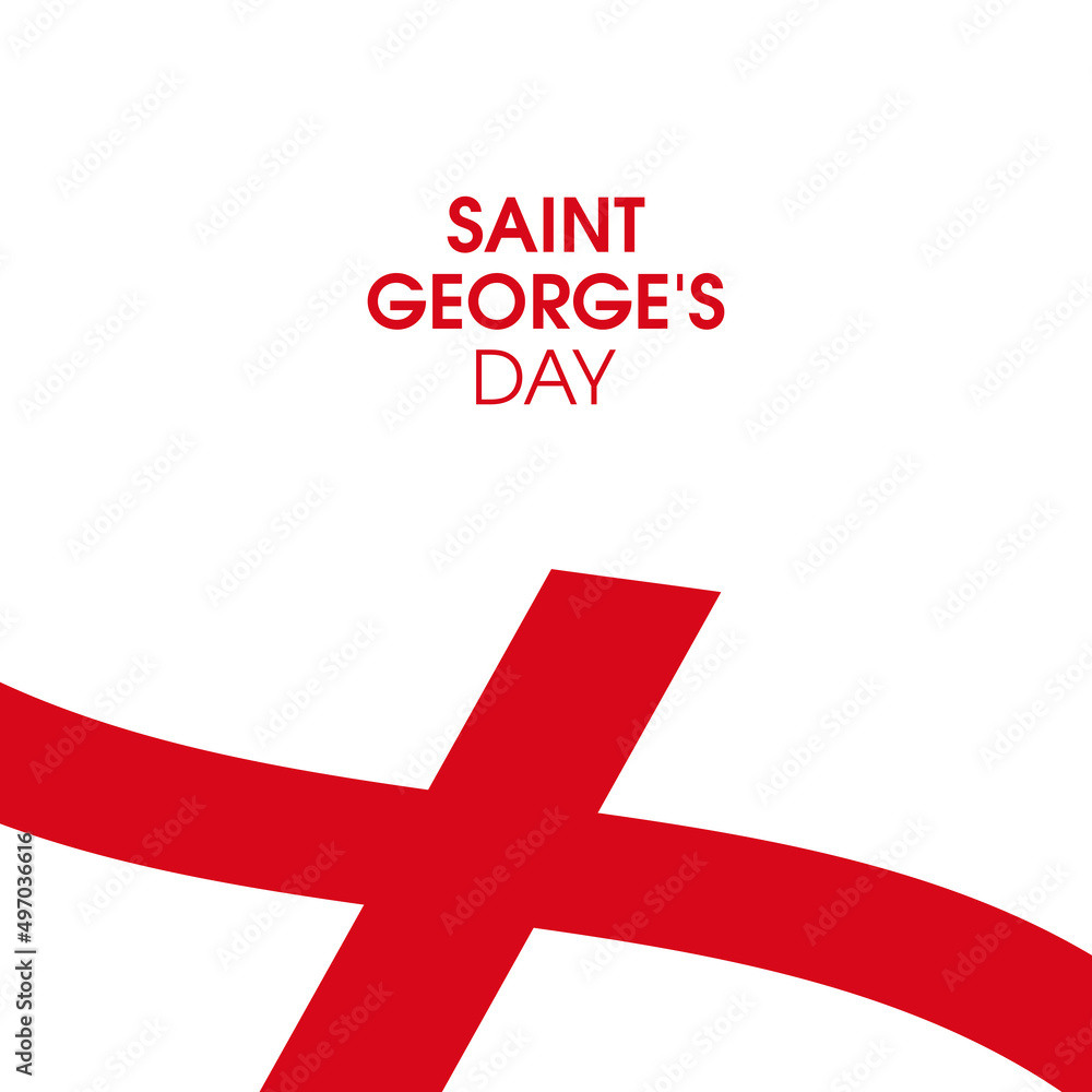 Saint George's Day Poster with St. George's flag vector. Waving ...