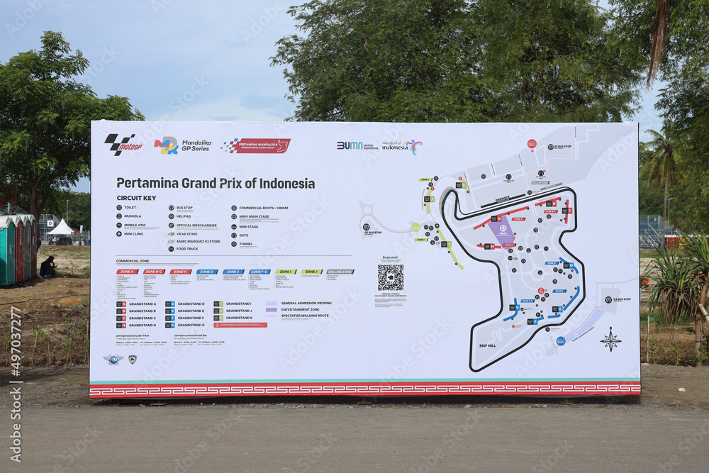 Lombok, Indonesia-March 16, 2022 : Map of Pertamina Grand Prix of ...