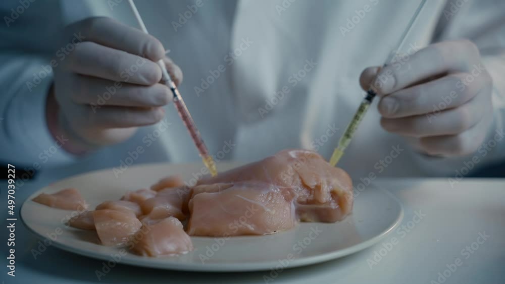Male nutrition expert testing food products in laboratory. Lab ...