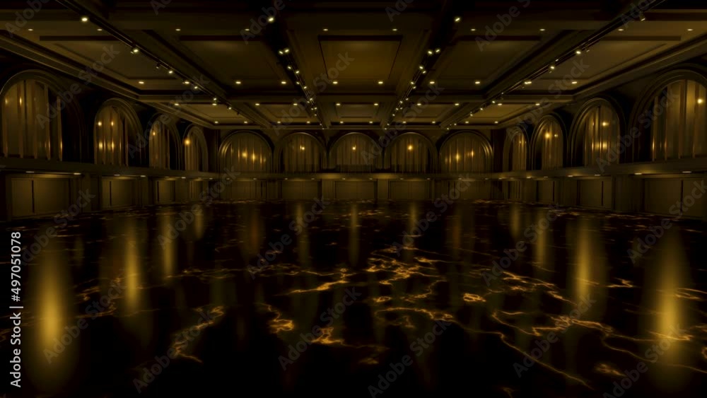 Motion Empty convention hall center.The backdrop for exhibition stands ...