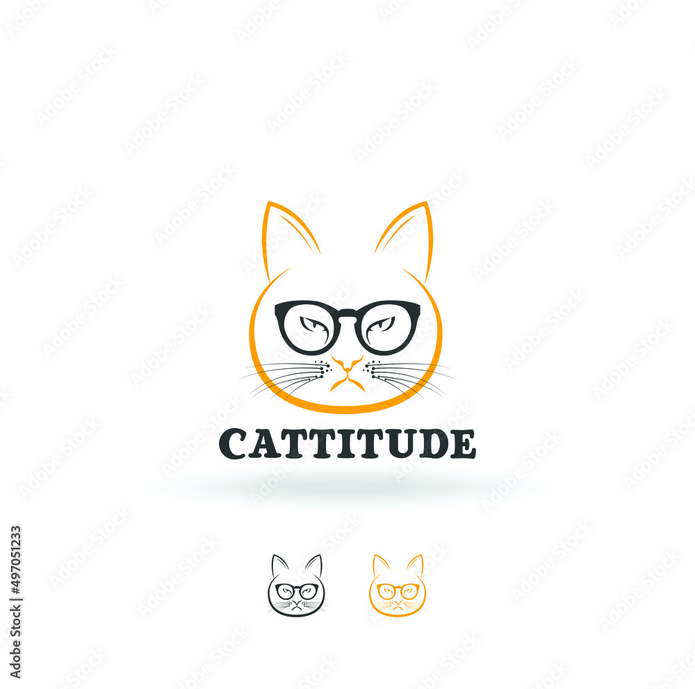 Cat Logo Design, Black Cat sitting Logo vector. Home pet veterinary ...