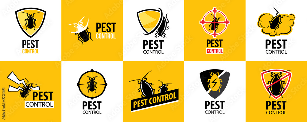 Vector set of logos for pest control company Stock Vector | Adobe Stock