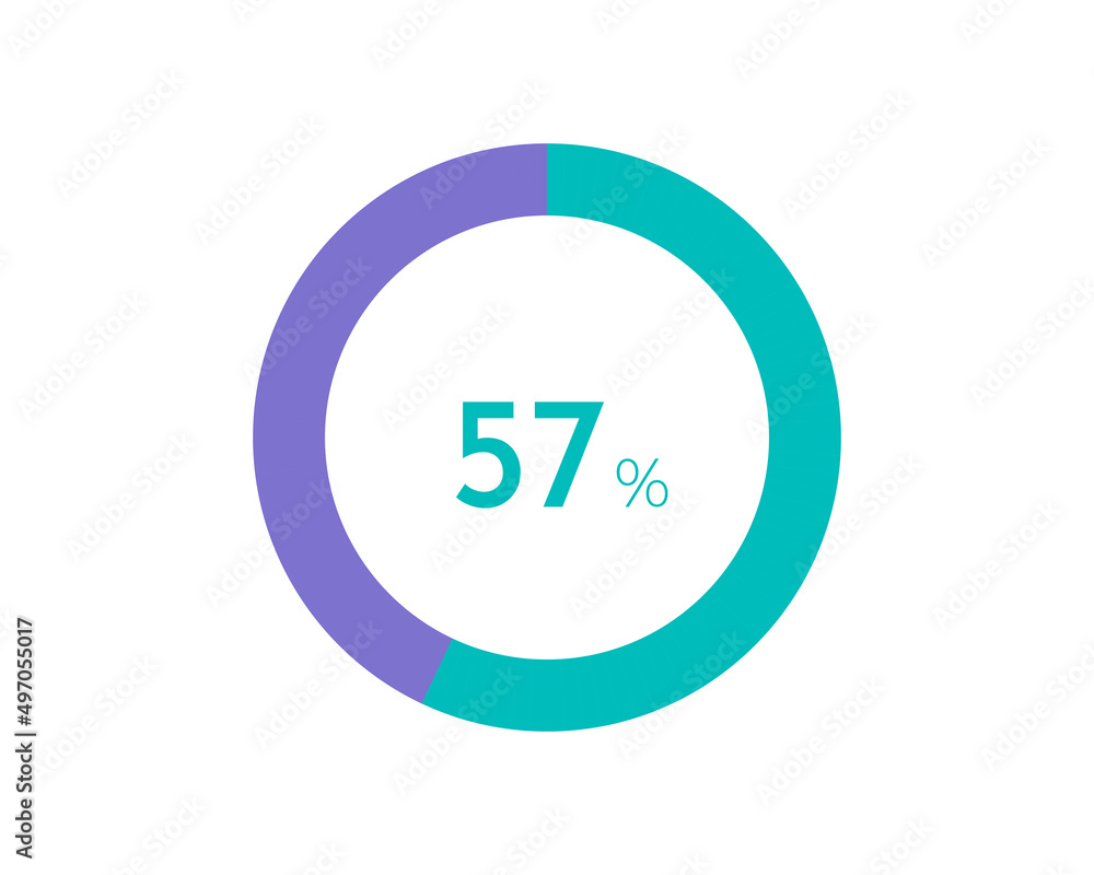 Vecteur Stock 57 Percentage pie diagrams on the white background, pie ...