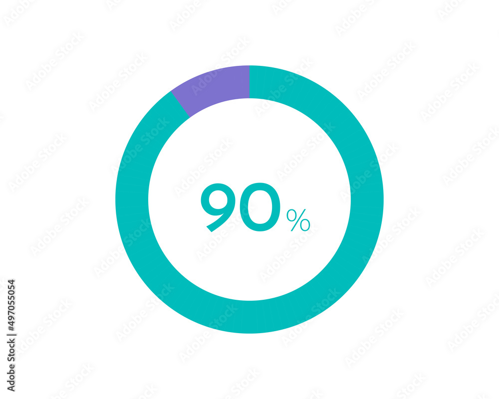 90 Percentage pie diagrams on the white background, pie chart for Your ...