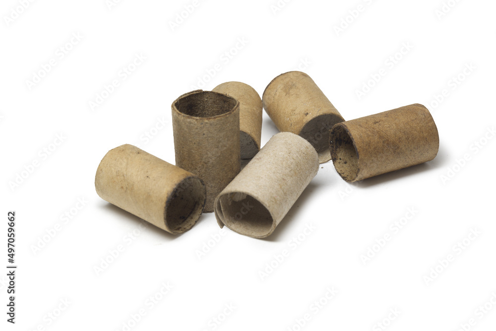 cardboard packaging for thread of spark plugs heap, on white background ...