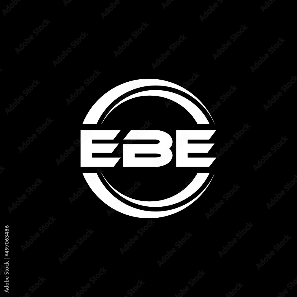 EBE letter logo design with black background in illustrator, vector ...