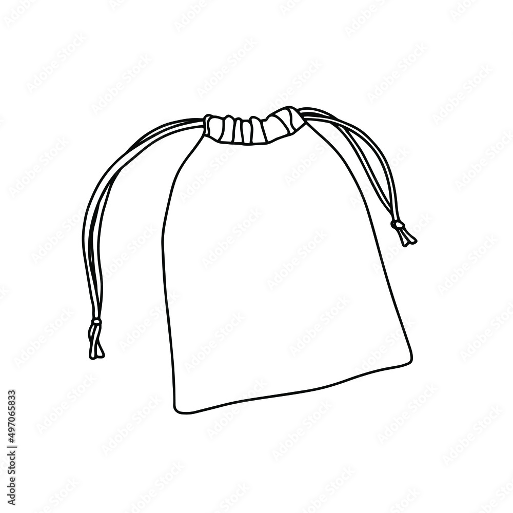 Fabric bag with string. Packaging template mock up. Delivery service ...