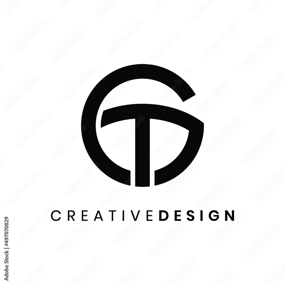 Modern letter GT logo design vector Stock Vector | Adobe Stock