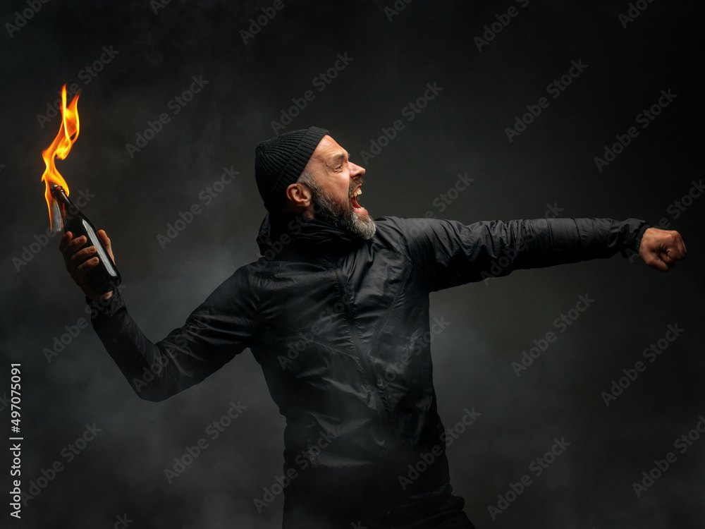 Throwing Molotov Cocktail