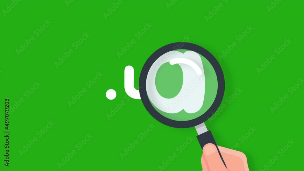 .ua word with Magnifying Glass concept animation.green screen.4K motion ...
