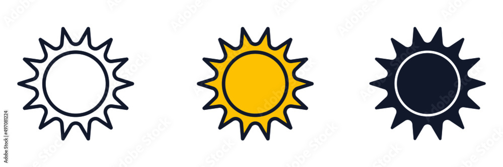 sun icon symbol template for graphic and web design collection logo ...