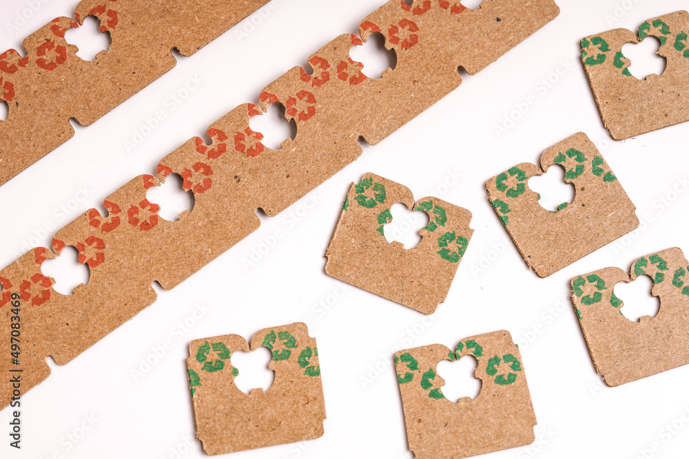 Price Tag Bread Clip on white background. Recycled cardboard paper tags ...