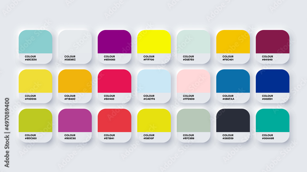 Pantone Classic Colour Catalog Inspiration Samples in RGB Stock Vector ...