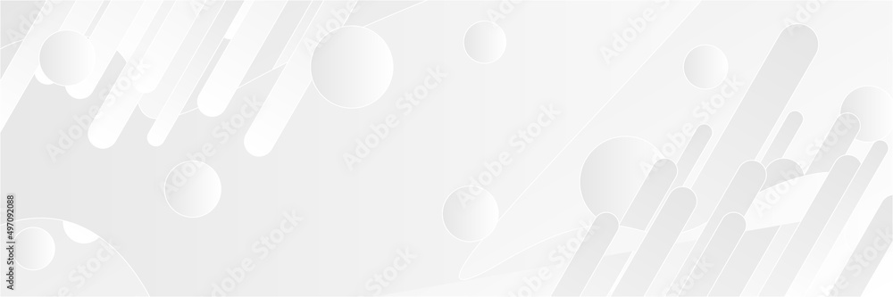 White web banner backdrop. Collection of horizontal promotion banners ...