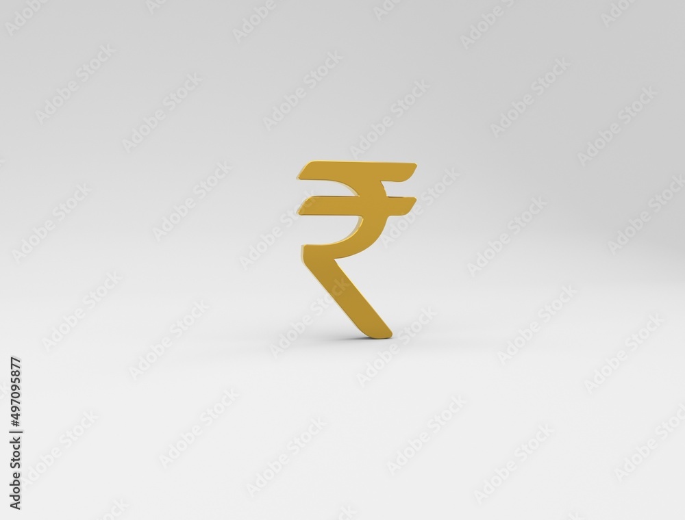 indian rupee symbol gold 3d render illustration Image Stock ...