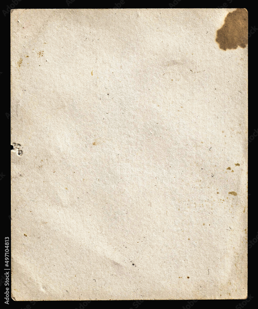 Old Empty Aged Damaged Paper Cardboard Photo Card Isolated on Black ...