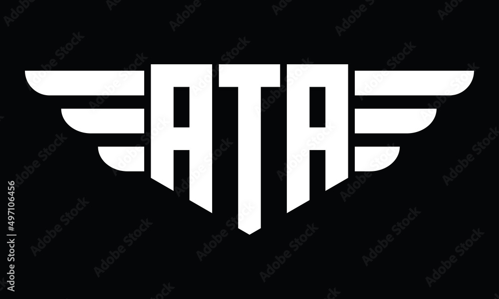 Vetor de ATA geometric logo design vector template | monogram logo ...