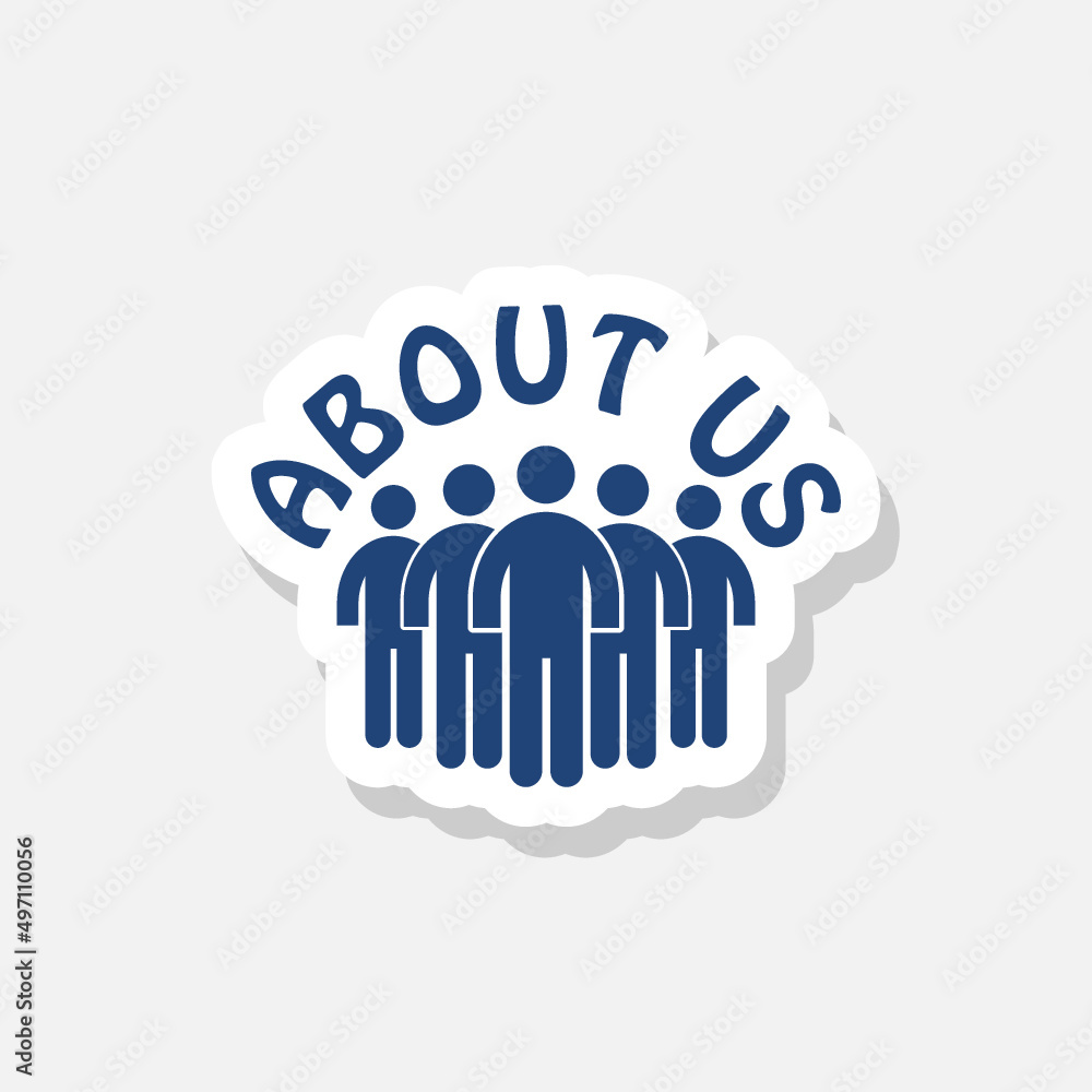 About us sign sticker isolated on white background Stock Vector | Adobe ...
