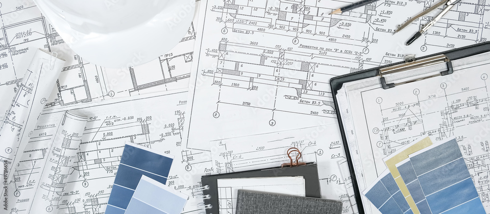 architect design working drawing sketch plans blueprints and making ...
