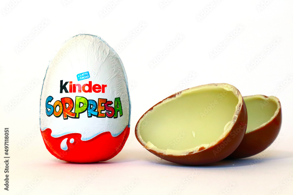 Italy – April 5, 2022: Kinder Surprise Chocolate Eggs. Kinder Surprise ...