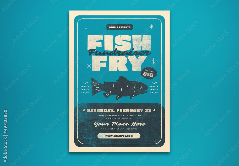 Fish Fry Fundraiser Flyer Stock Template | Adobe Stock